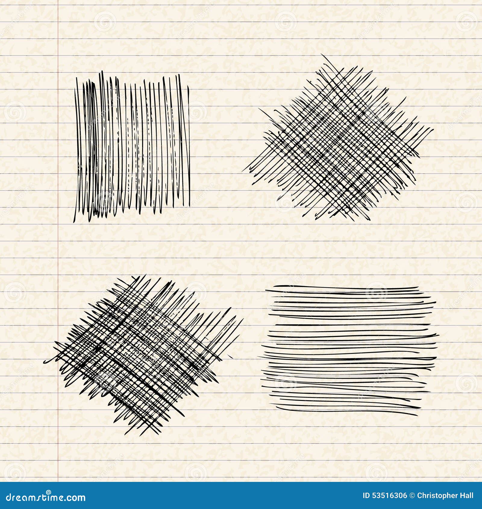 Scribbles on a Sheet of Lined Paper Stock Vector - Illustration of ...