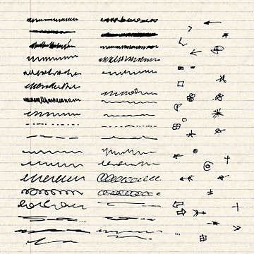 Scribbles on a Sheet of Lined Paper Stock Vector - Illustration of ...