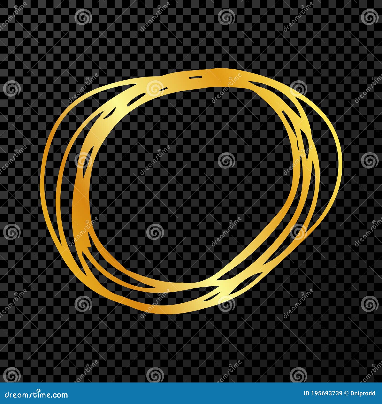Hand Drawn Scribble Circle. Gold Doodle Round Circular Design Element Stock Vector ...