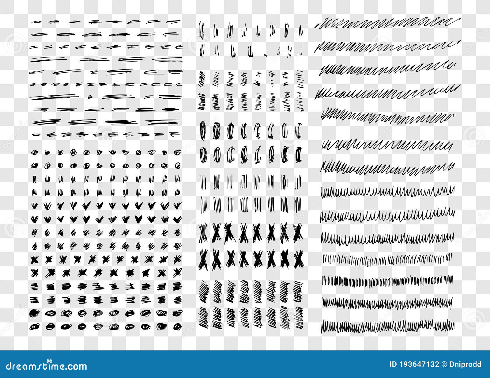 Set of Doodle Style Various Marker Borders, Wavy Lines and Strokes ...
