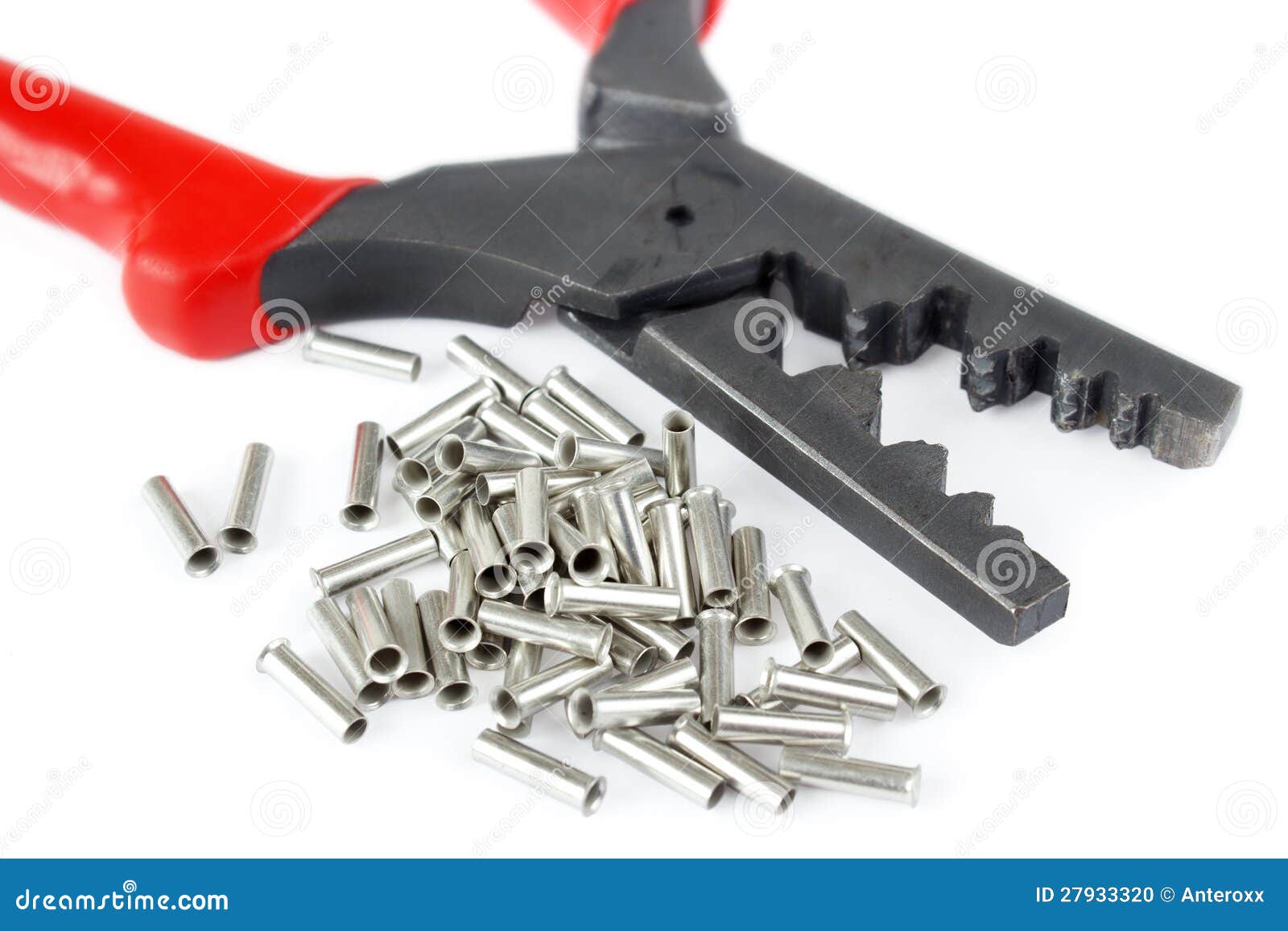 Scrimping pliers stock photo. Image of white, connection - 27933320