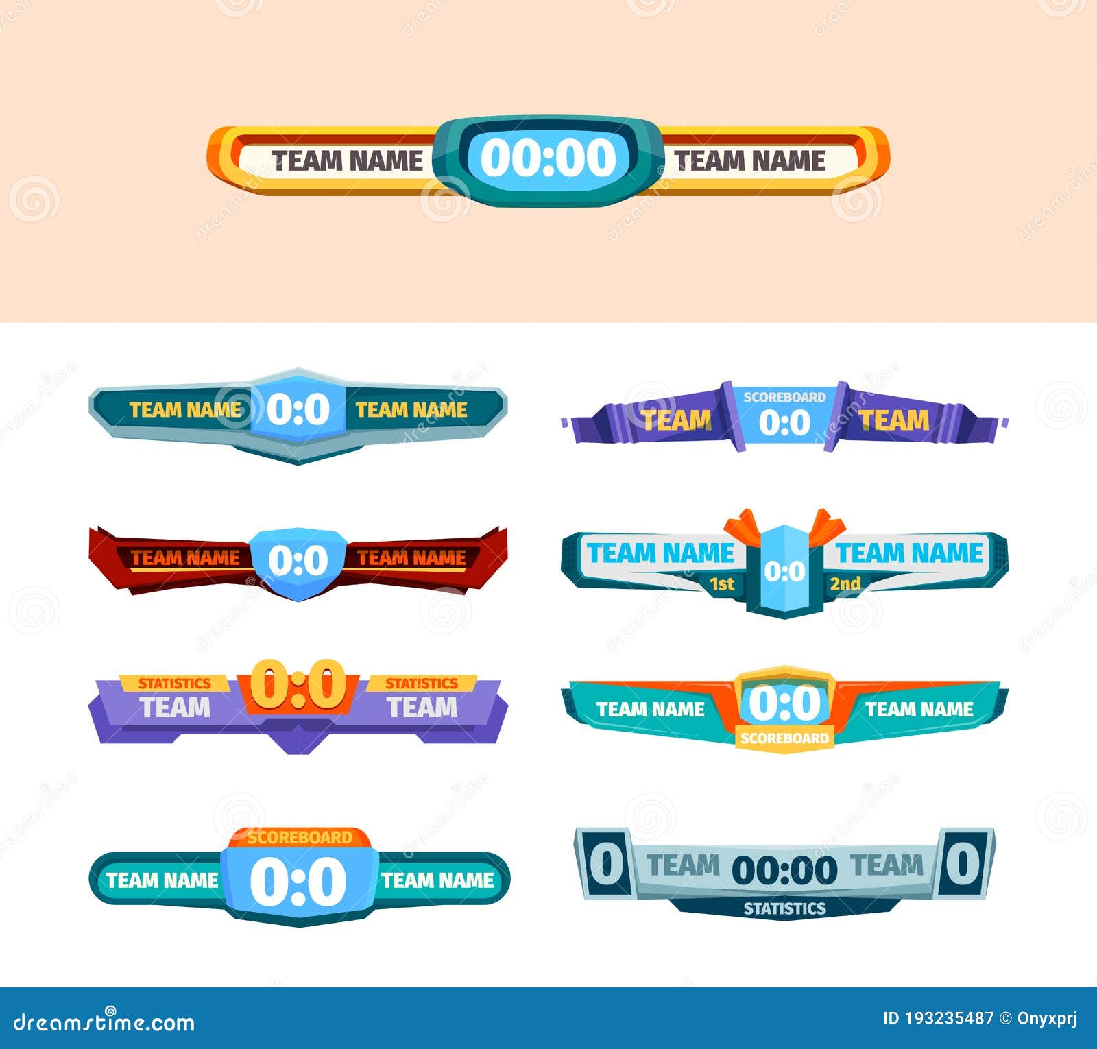 Scring Boards. Score Graphics Versus Players Information Banners Timer ...