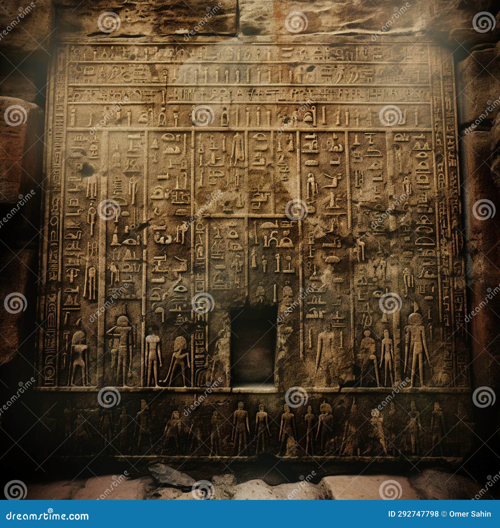 Script of the Ancients: Decoding Relic Inscriptions Stock Illustration ...