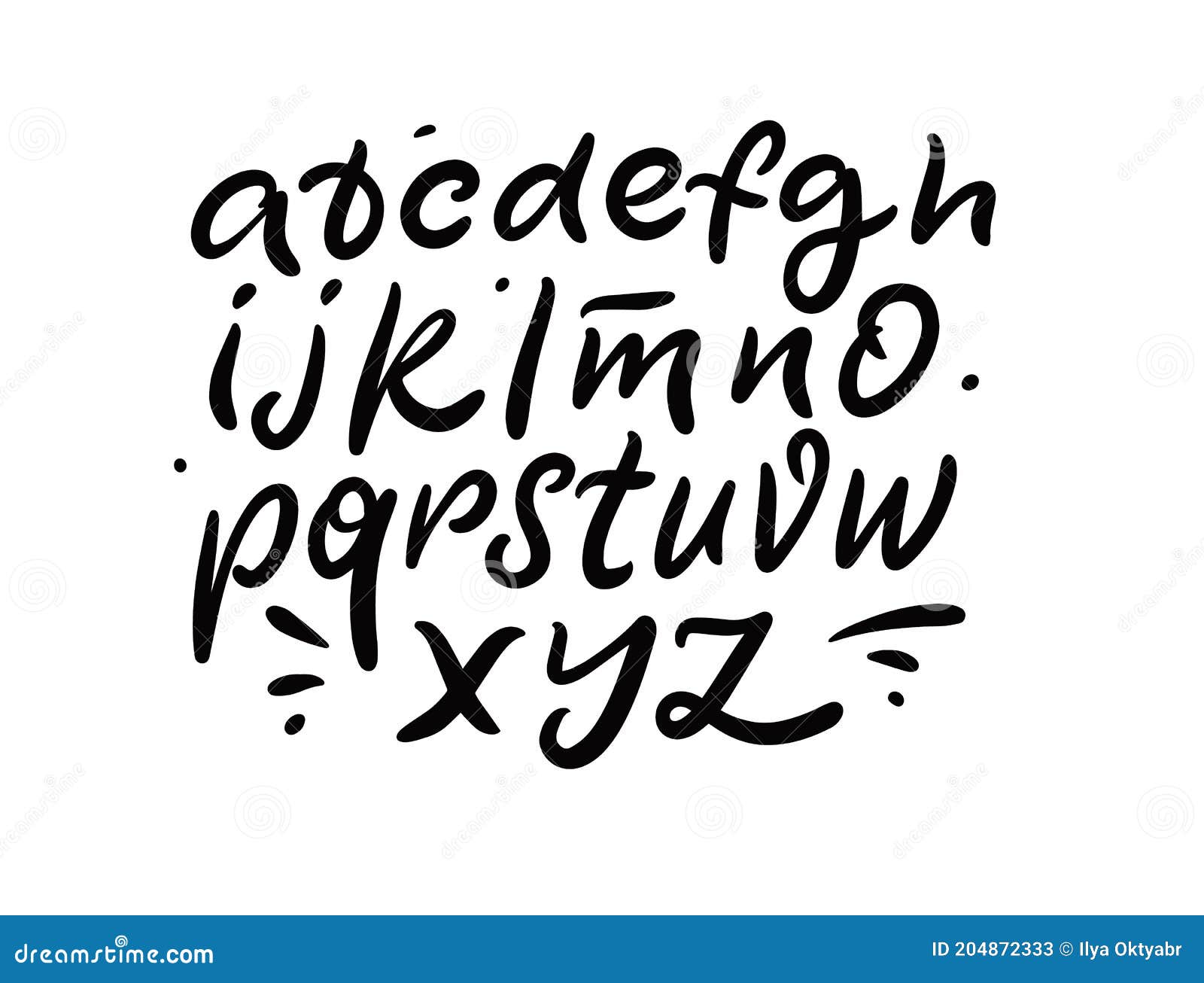 Script Calligraphy Font. Black and White Colors Stock Vector ...