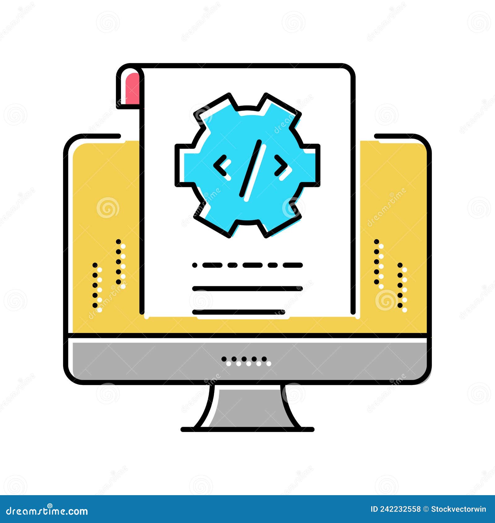 Script Code Color Icon Vector Illustration Stock Vector - Illustration ...