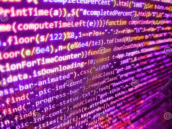 Script On Computer With Source Code Binary Computer Code Background Abstract Screen Of Web