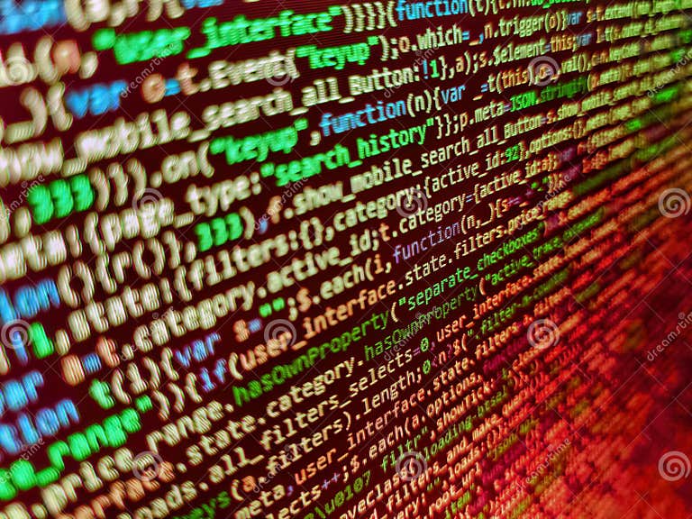 Script On Computer With Source Code Modern Tech Internet Connection 8693