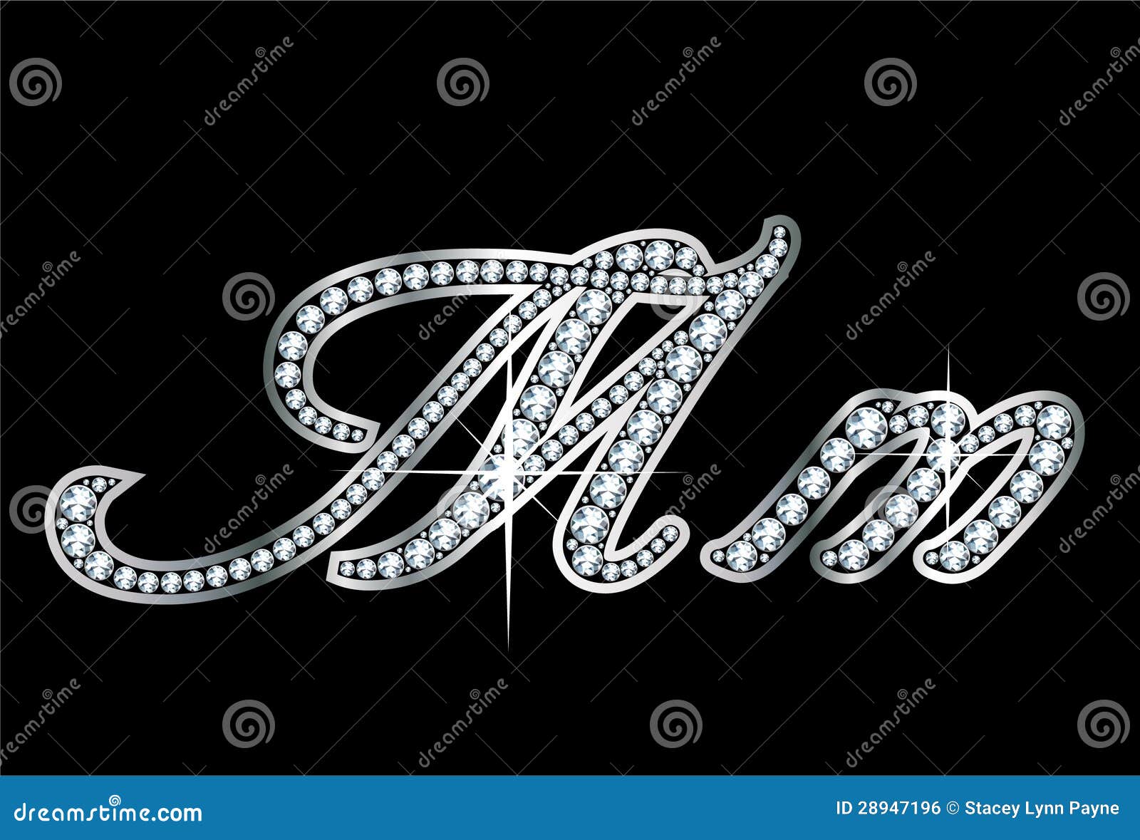Script Diamond Bling Mm Letters Stock Photo - Image of font, case: 28947196