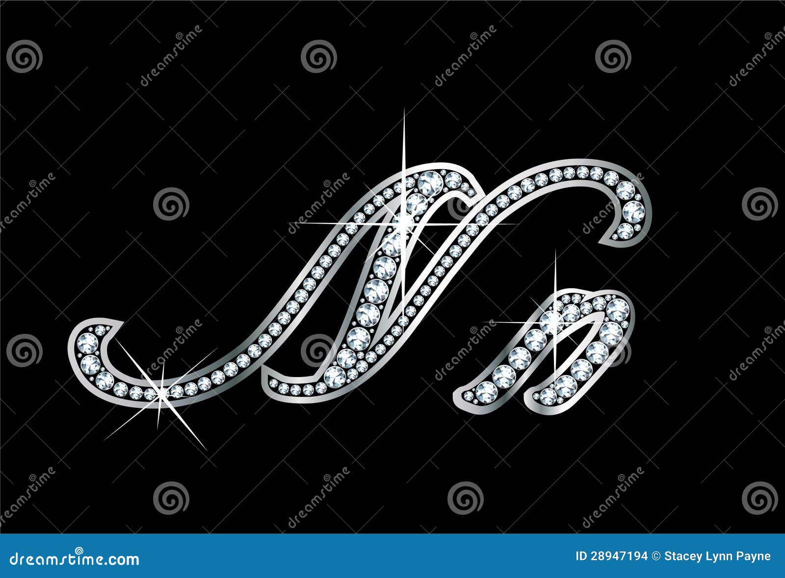 Script Diamond Bling Hh Letters Vector Illustration | CartoonDealer.com ...