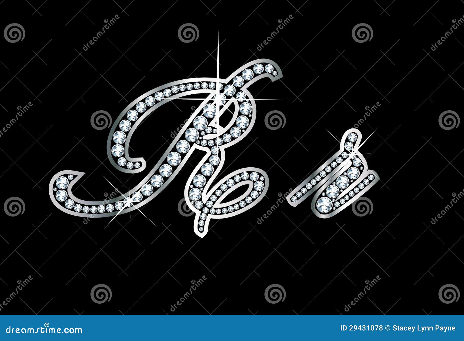 Script Diamond Bling Rr Letters Stock Vector - Illustration of carat ...