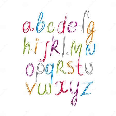 Script Handwritten Font Vector, Vector Alphabet Letters. Stock Vector ...