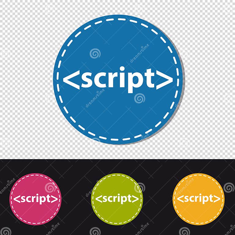 Script Icon - Programming Language Sign - Colorful Vector Illustration ...