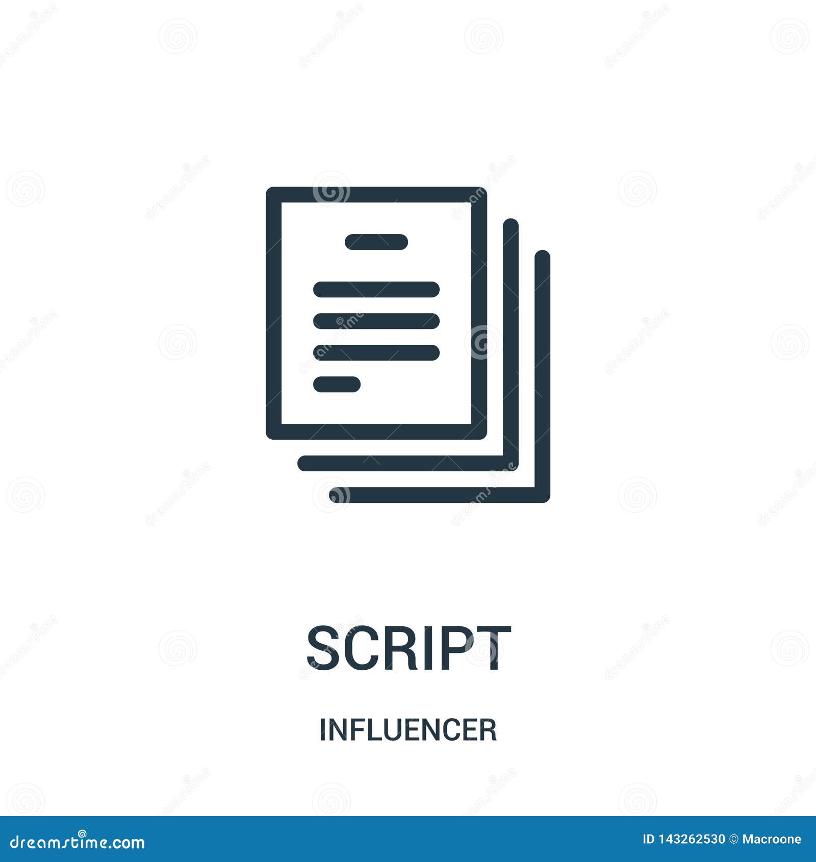 Script Icon Vector From Influencer Collection Thin Line Script Outline