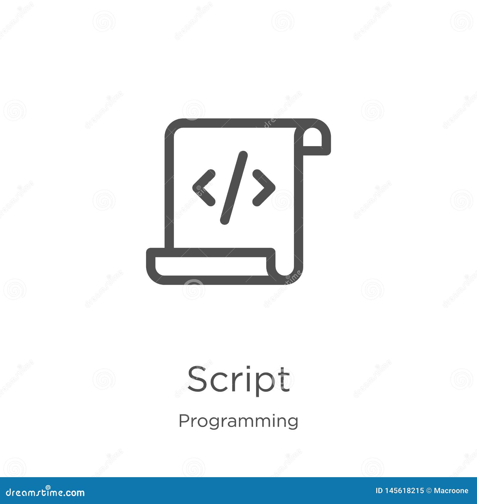 Script Icon Vector From Programming Collection Thin Line Script