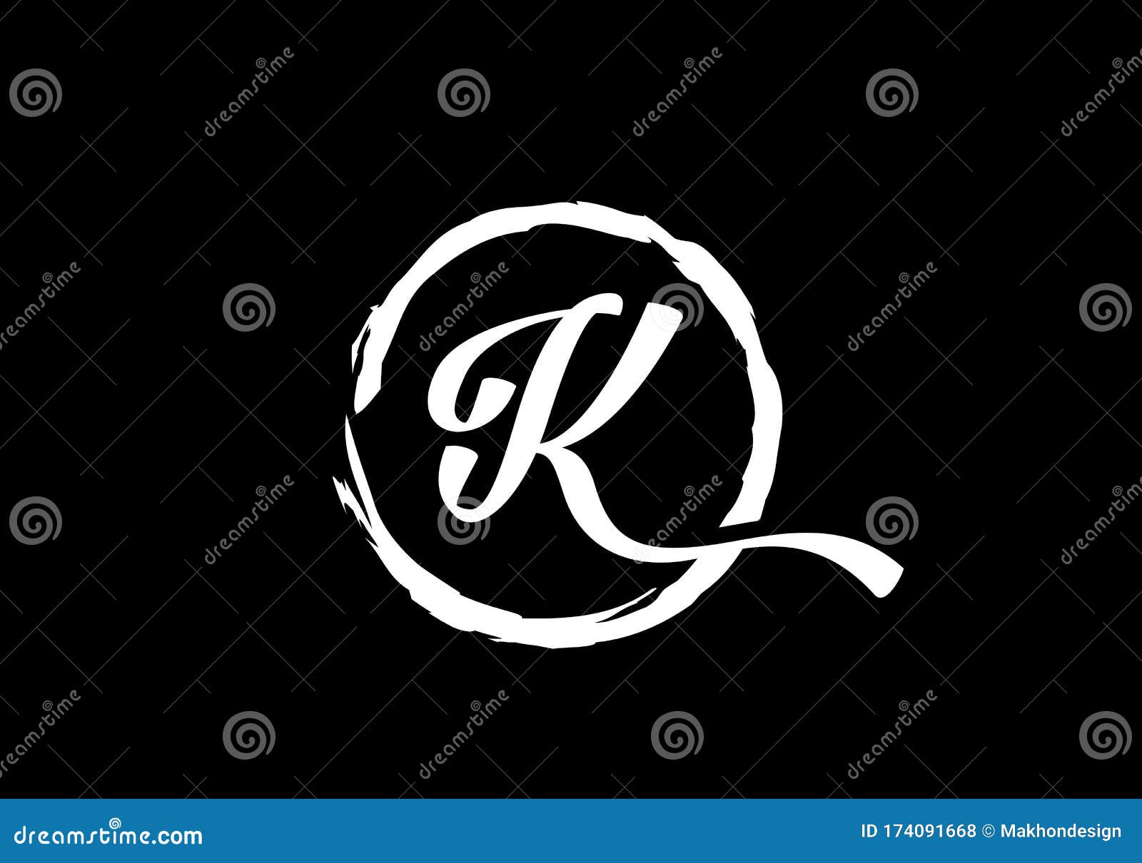 Alphabet K In Calligraphy