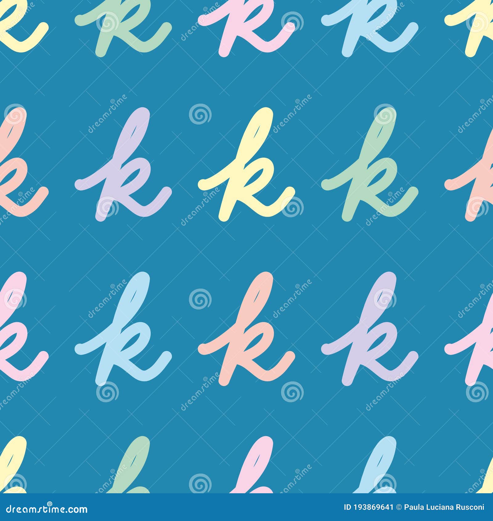 Script Letter K Vector Seamless Background Stock Vector - Illustration ...