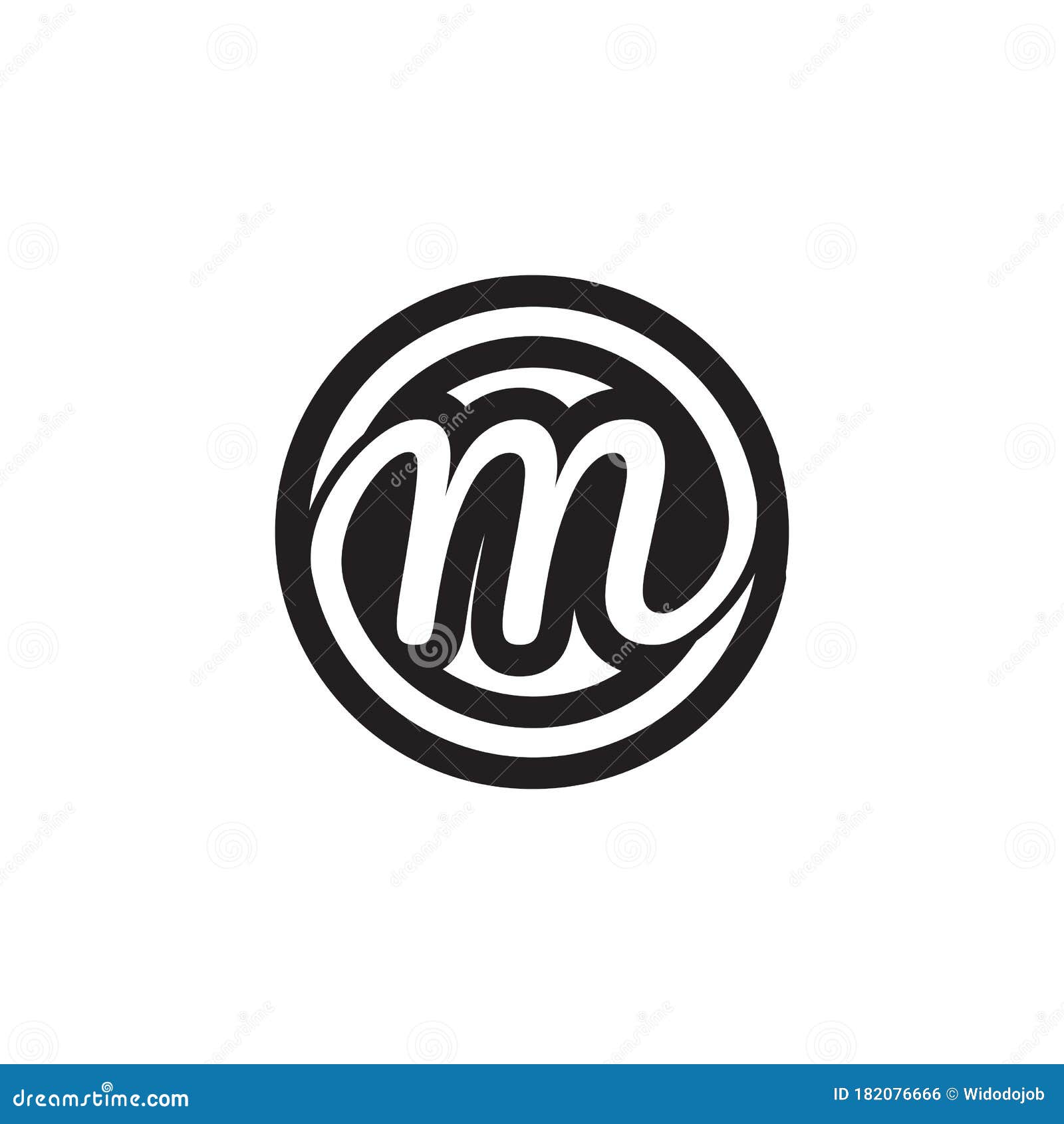 Script Letter M Circle Design Vector Stock Vector - Illustration of ...