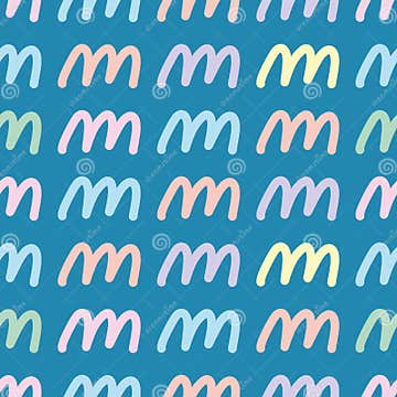 Script Letter M Seamless Wallpaper Pattern Stock Vector - Illustration ...