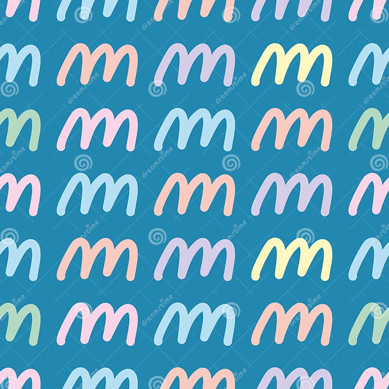 Script Letter M Seamless Wallpaper Pattern Stock Vector - Illustration ...