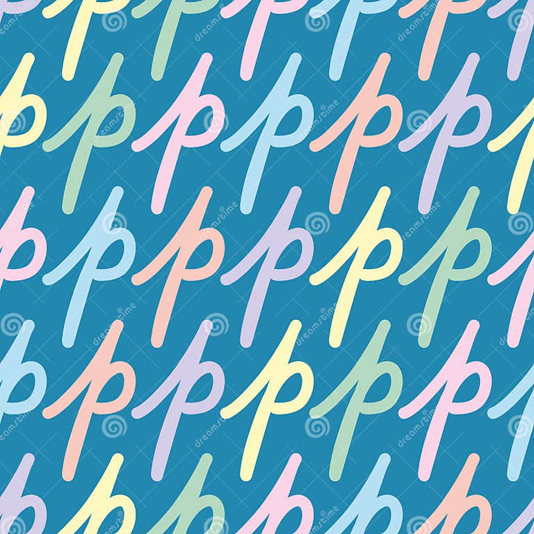 Script Letter P Wallpaper Pattern Background Stock Vector ...