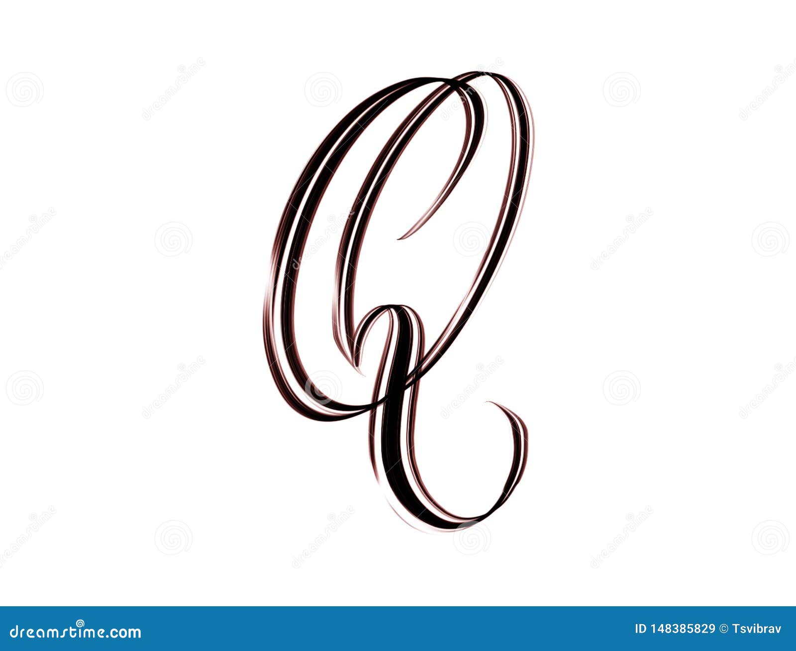 Script Letter Q - Brush Hand Lettering. Stock Illustration ...