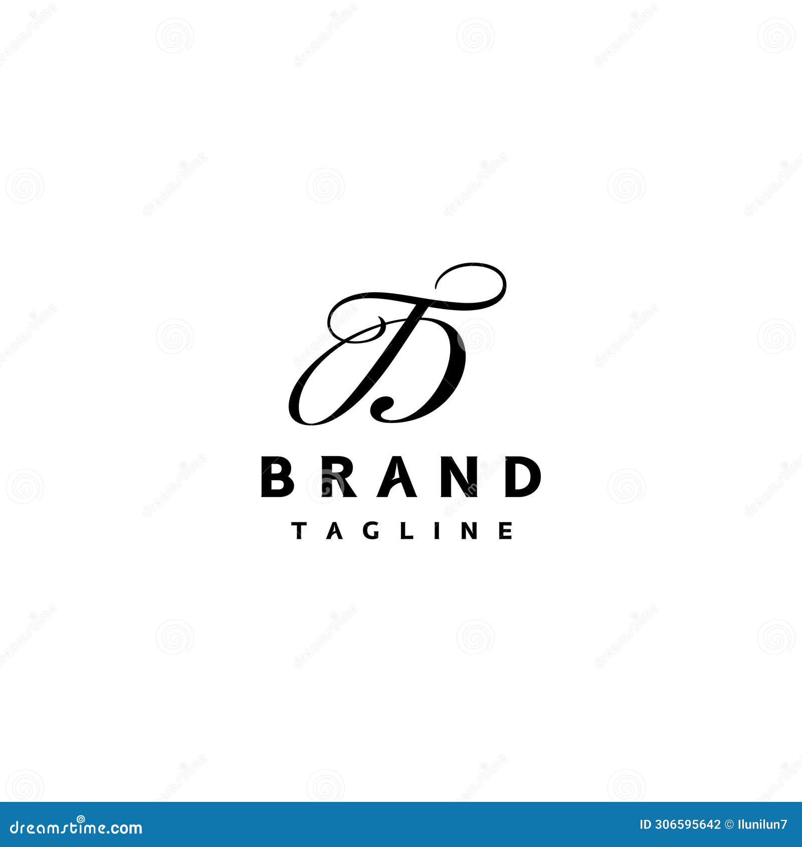 Classic Script Letter TD Logo Design Stock Illustration - Illustration ...