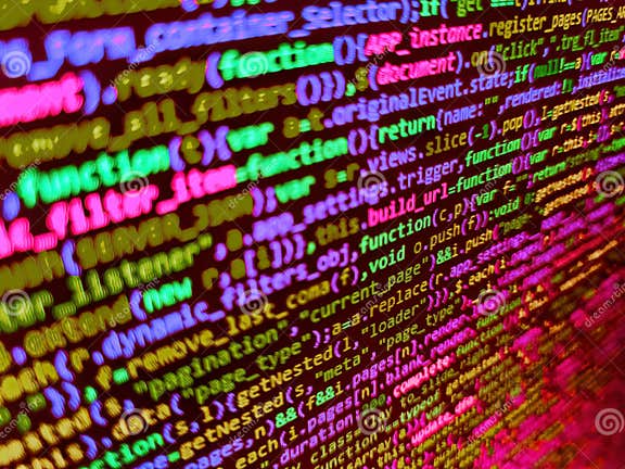 Script Procedure Creating Concept Screen Of Experienced Web Developer Lots Of Digits On The