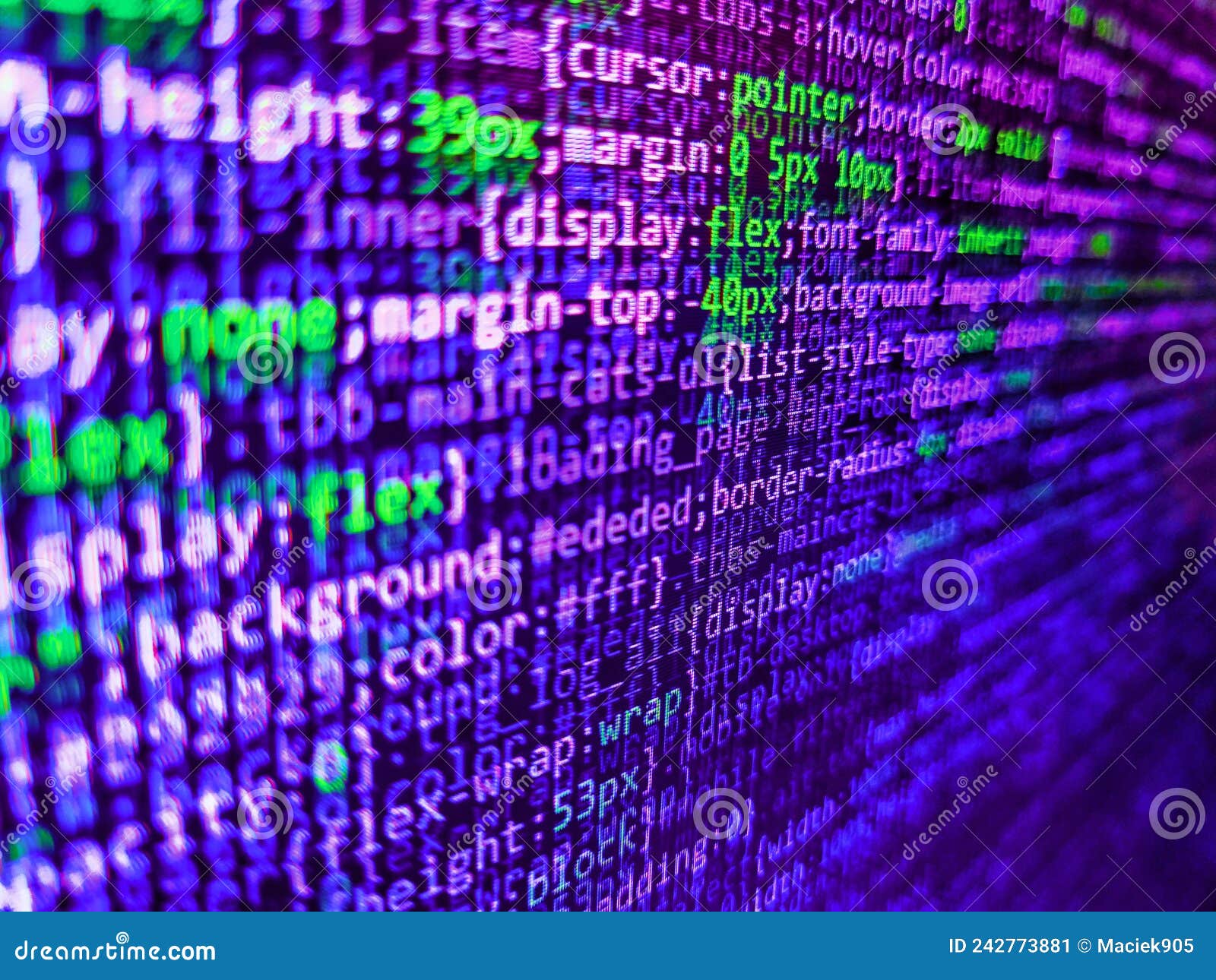 Script Procedure Creating Programming Code Abstract Screen Of Software Developer Programmer
