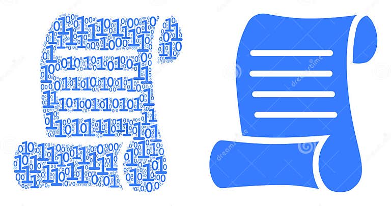 Script Roll Composition of Binary Digits Stock Vector - Illustration of ...