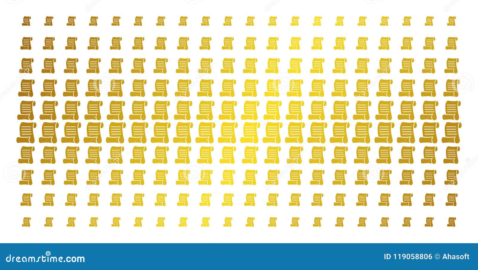 Script Roll Golden Halftone Effect Stock Vector - Illustration of ...