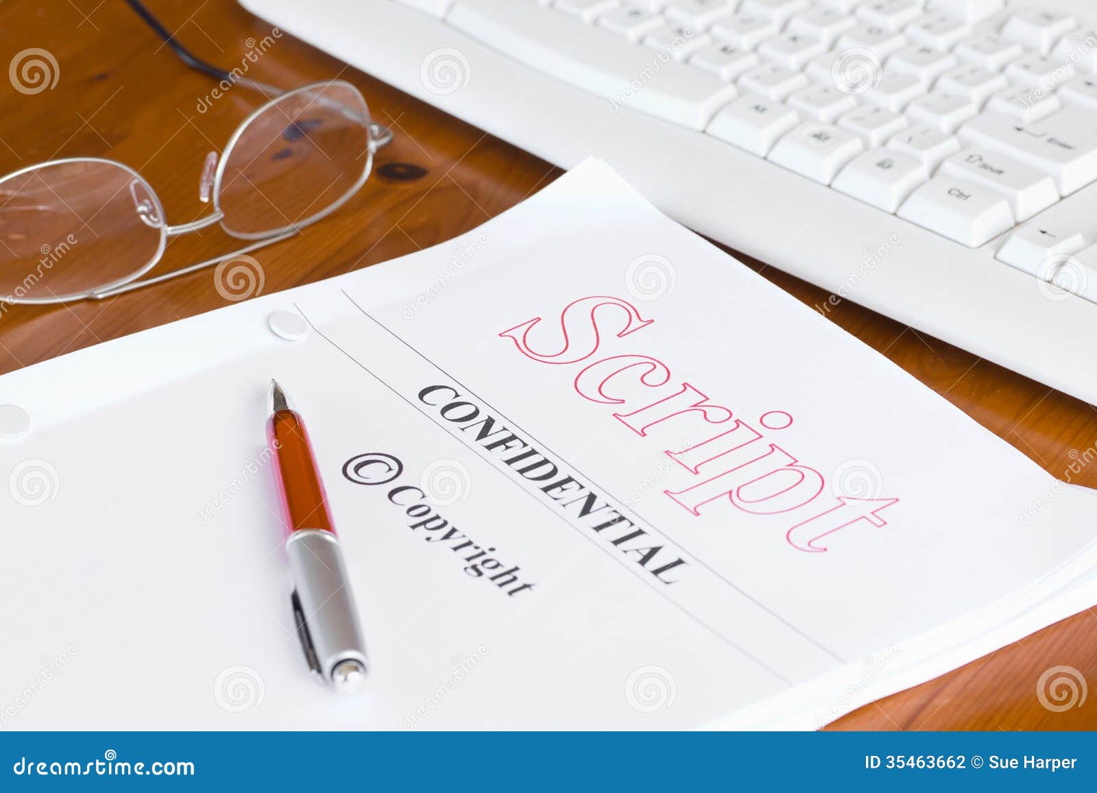 Script Screenplay on Desk with Pen Stock Photo - Image of manuscript ...