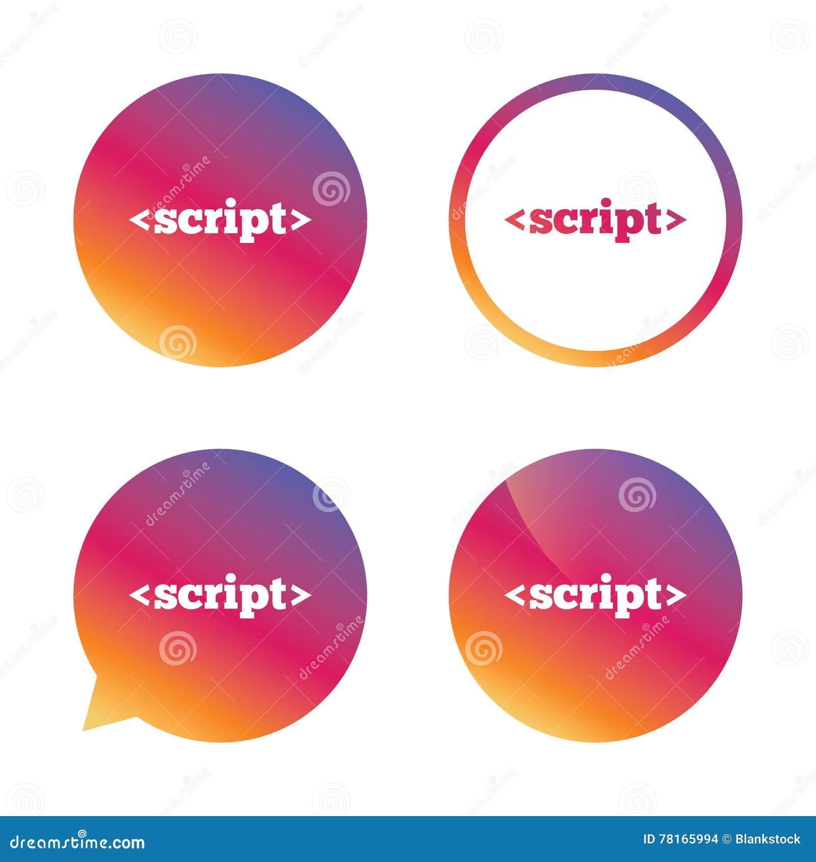 Script Sign Icon Javascript Code Symbol Stock Vector Illustration Of