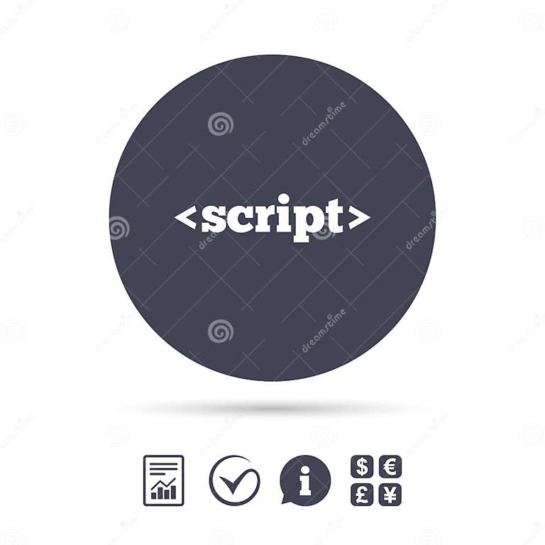 Script Sign Icon. Javascript Code Symbol Stock Vector - Illustration of ...