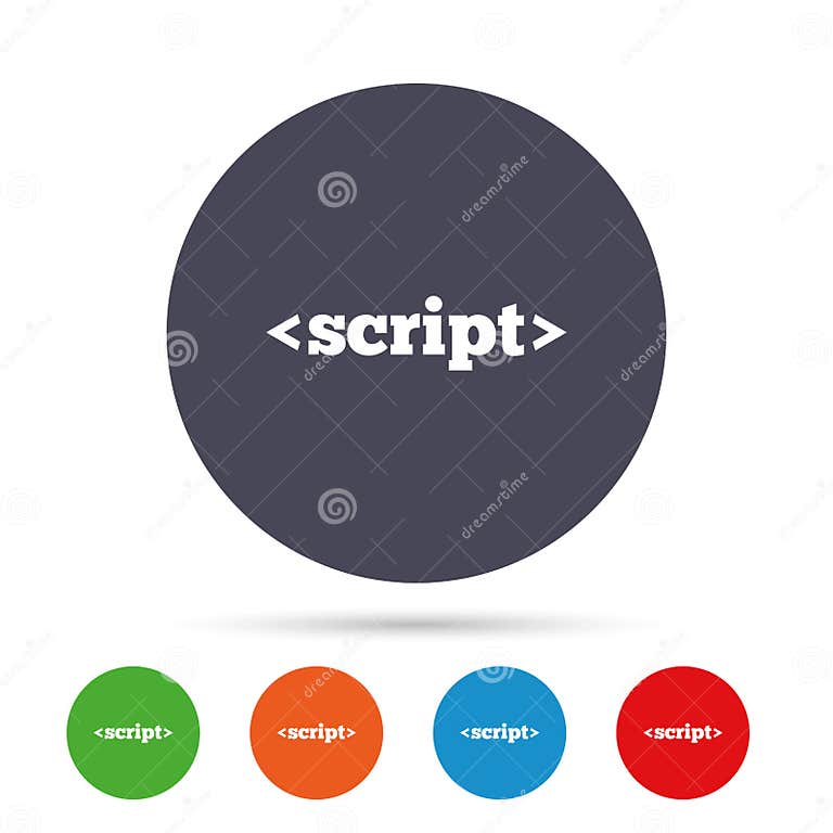 Script Sign Icon. Javascript Code Symbol Stock Vector - Illustration of ...
