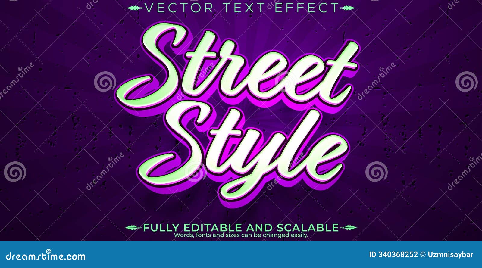 Script Text Effect, Editable Retro Style and Vintage Text Style Stock ...