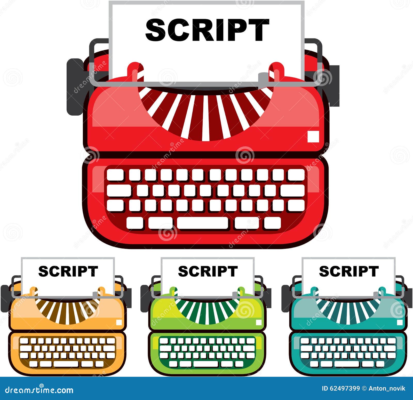 Script Typewriter vector stock vector. Illustration of document - 62497399