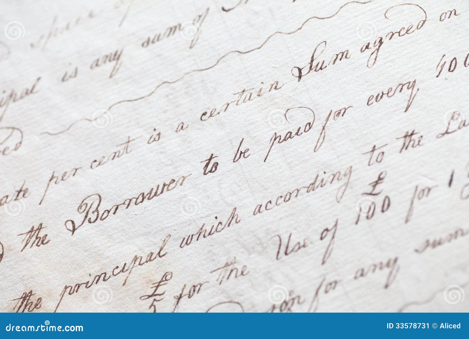 Script Writing from Late 18th Century Stock Image - Image of 18th ...