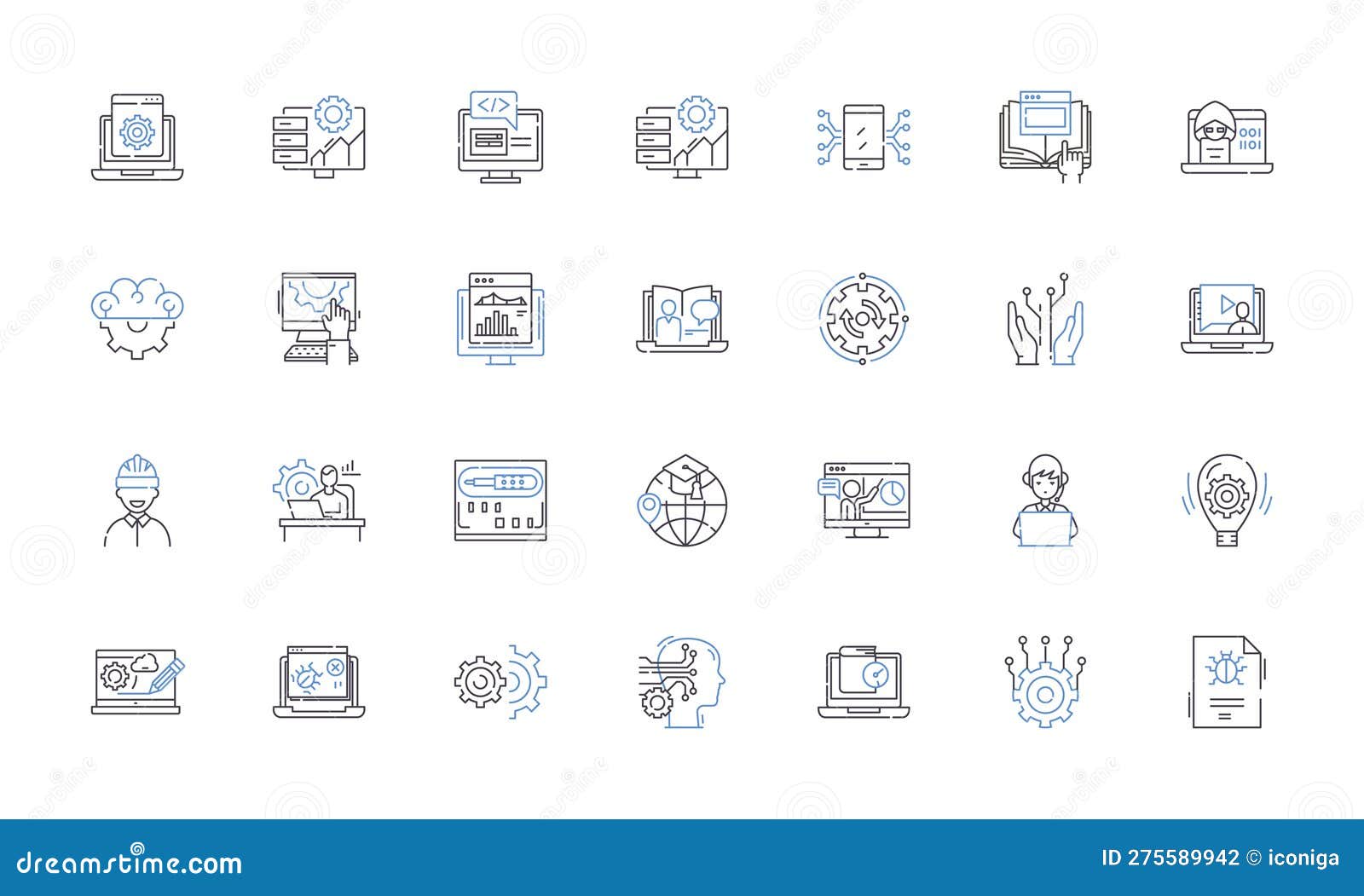 Script Writing Line Icons Collection. Dialogue, Plot, Scene ...