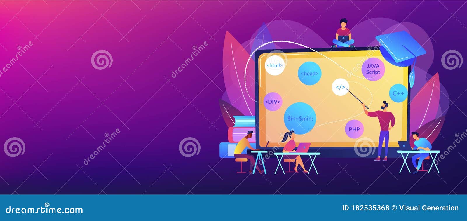 Coding Workshop Concept Banner Header Stock Vector - Illustration of ...