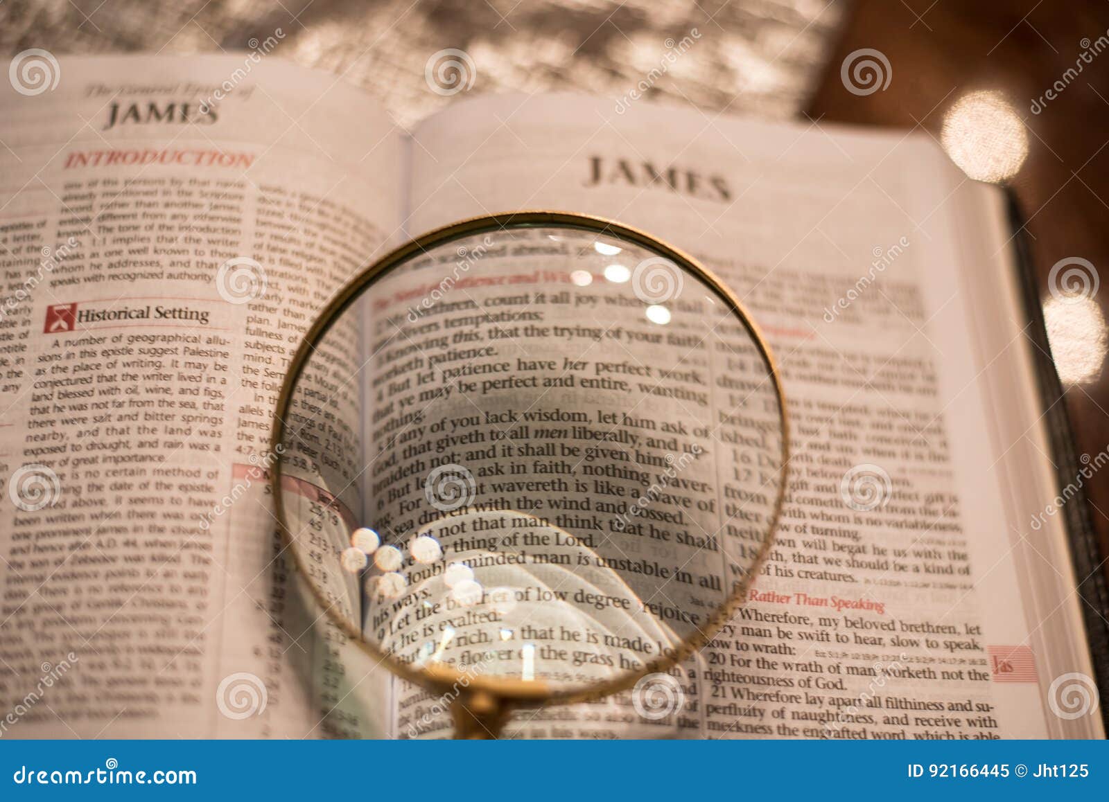 Scripture with Magnifying Glass James Chapter 1 Stock Image - Image of ...