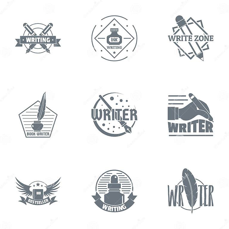 Scriptwriter Logo Set, Simple Style Stock Vector - Illustration of ...