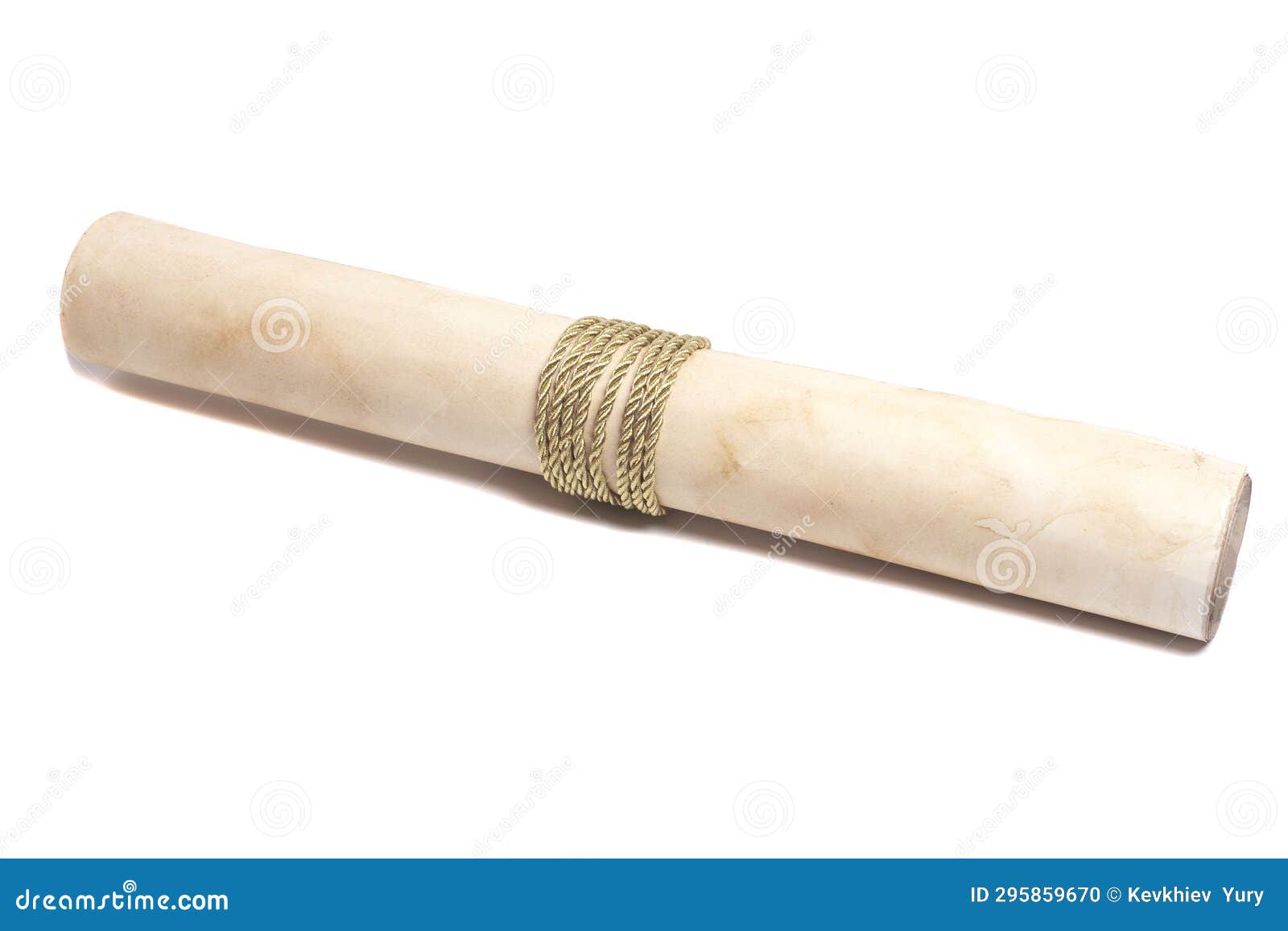 Scroll of Antique Paper Tied with a Golden Rope Stock Photo - Image of ...