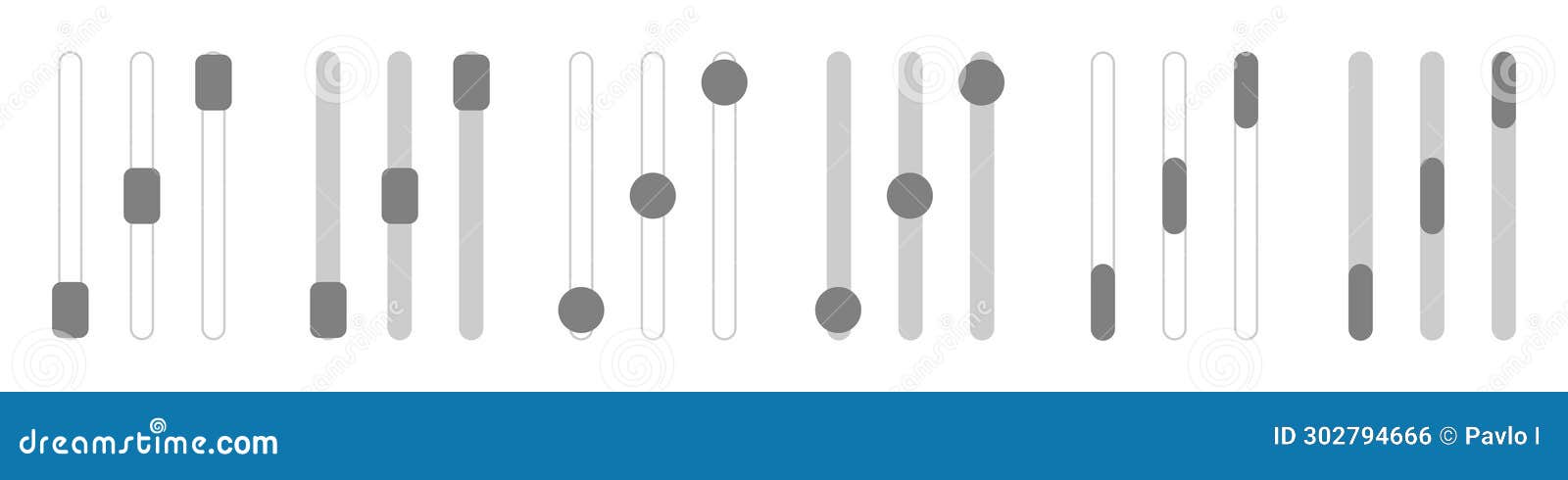 Scroll Bars Set. Web Sliders Template For Website User Interface. Vector. | CartoonDealer.com ...