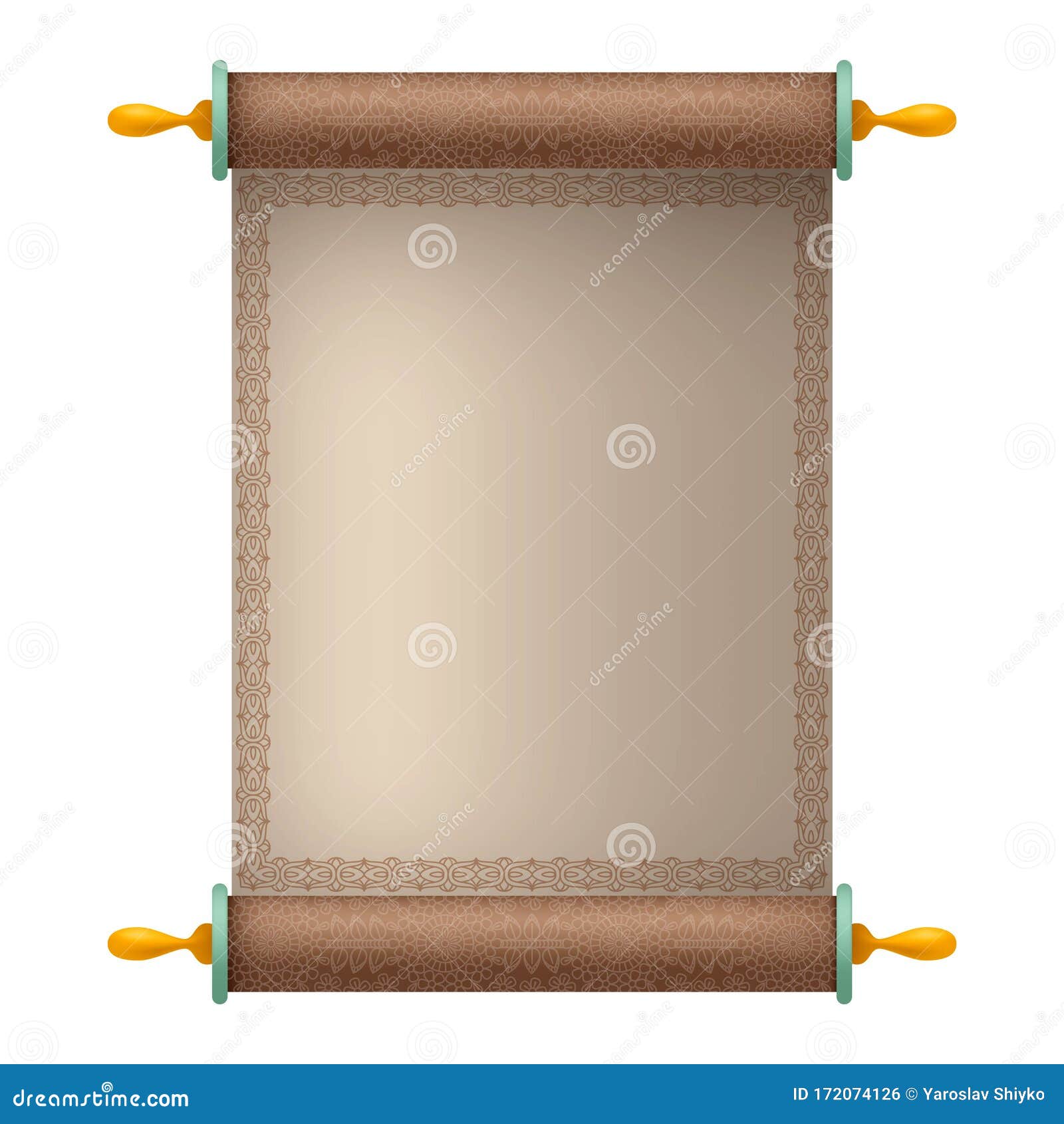 Scroll with Beautiful Ornament and Text Place Stock Vector ...