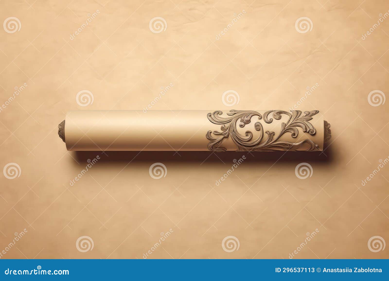 Scroll on Beige Background. Generative AI Stock Illustration ...
