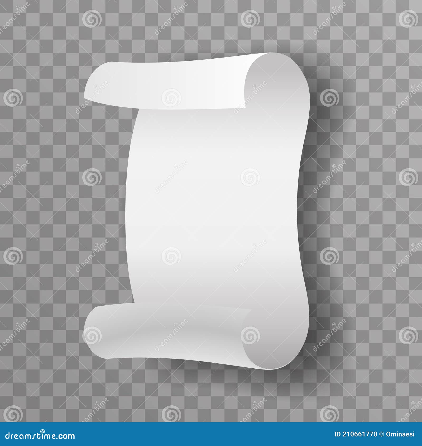 A Twisted Scroll. A Doodle-style Blank Manuscript With An Isolated ...