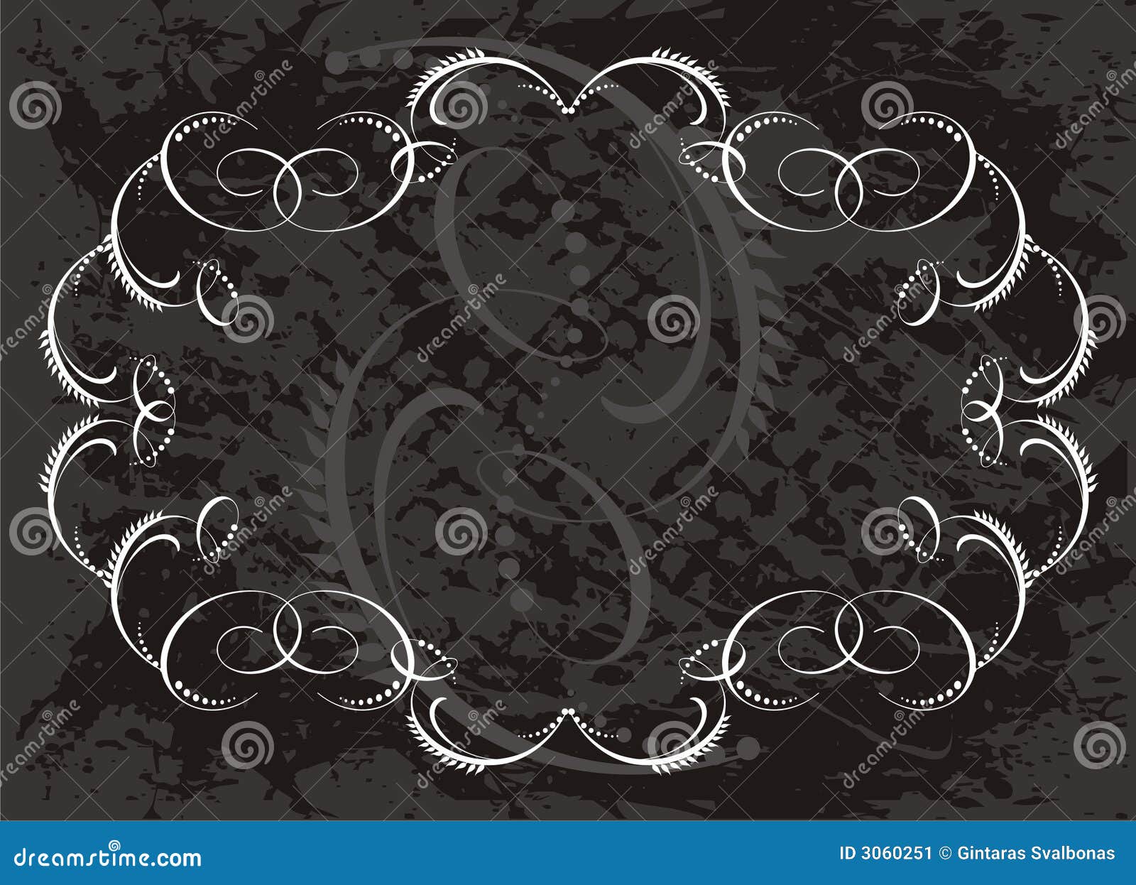Scroll border stock vector. Illustration of filigree, gray - 3060251