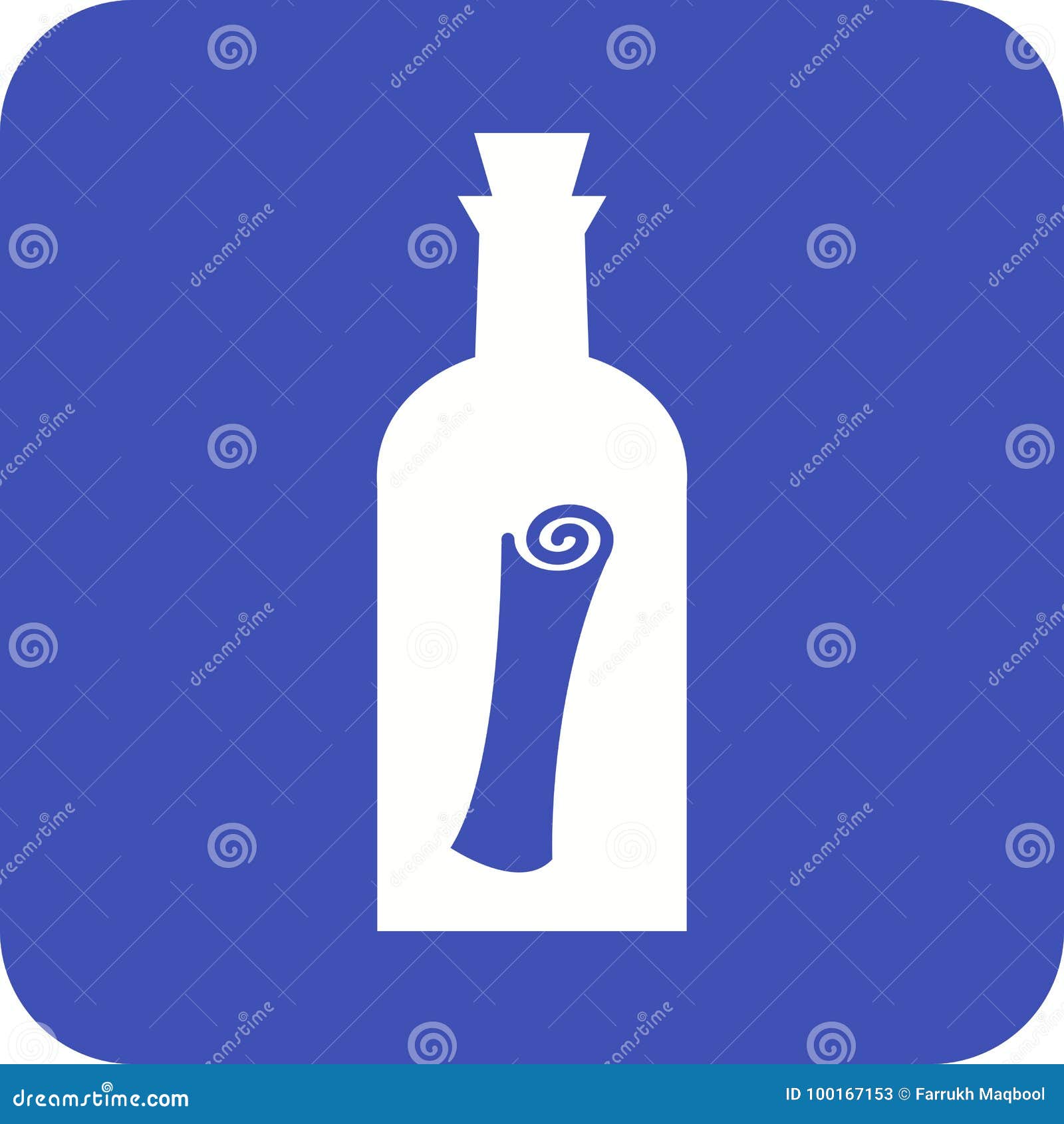 Scroll in Bottle stock vector. Illustration of letter - 100167153