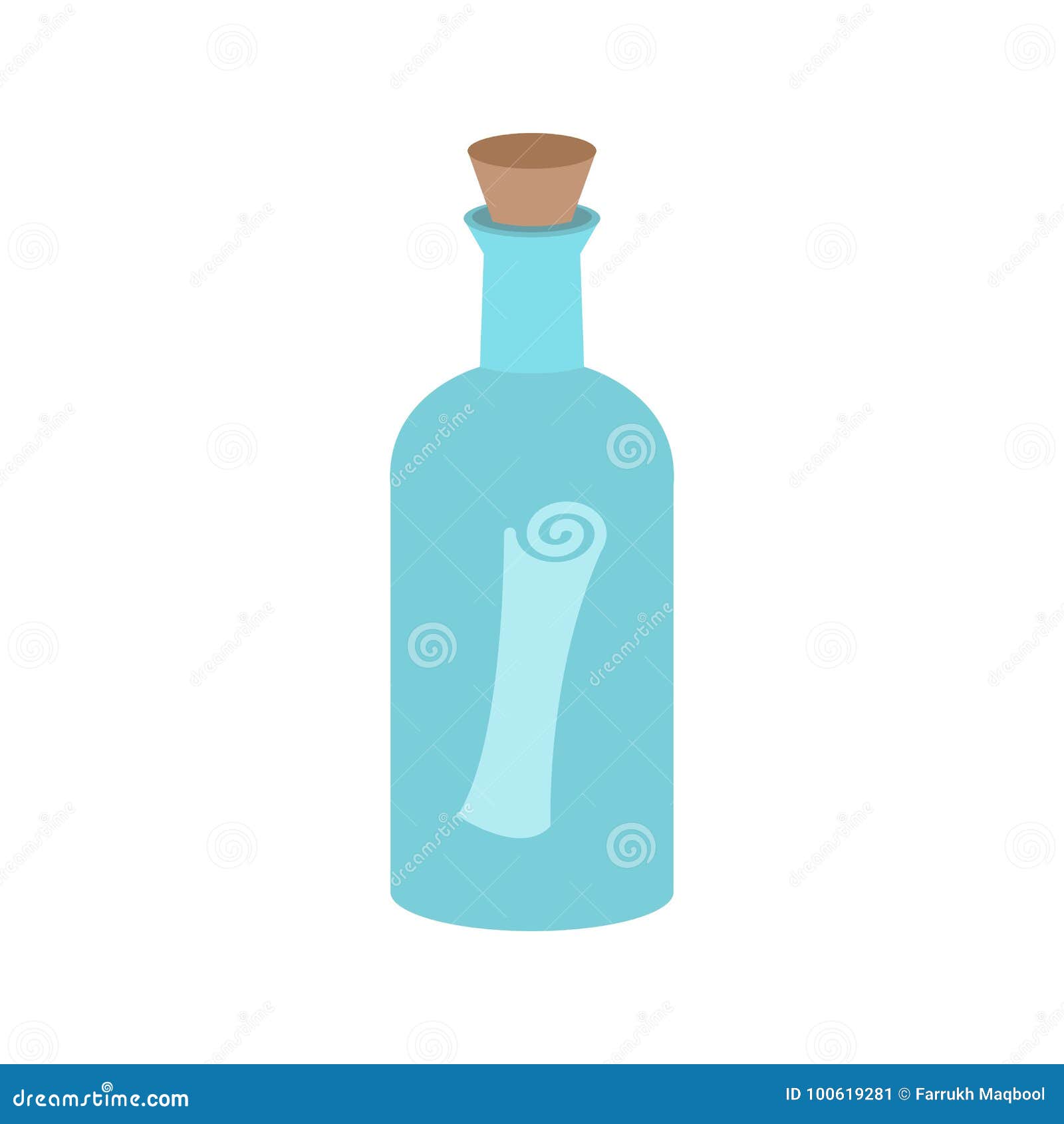 Scroll in Bottle stock vector. Illustration of concept - 100619281