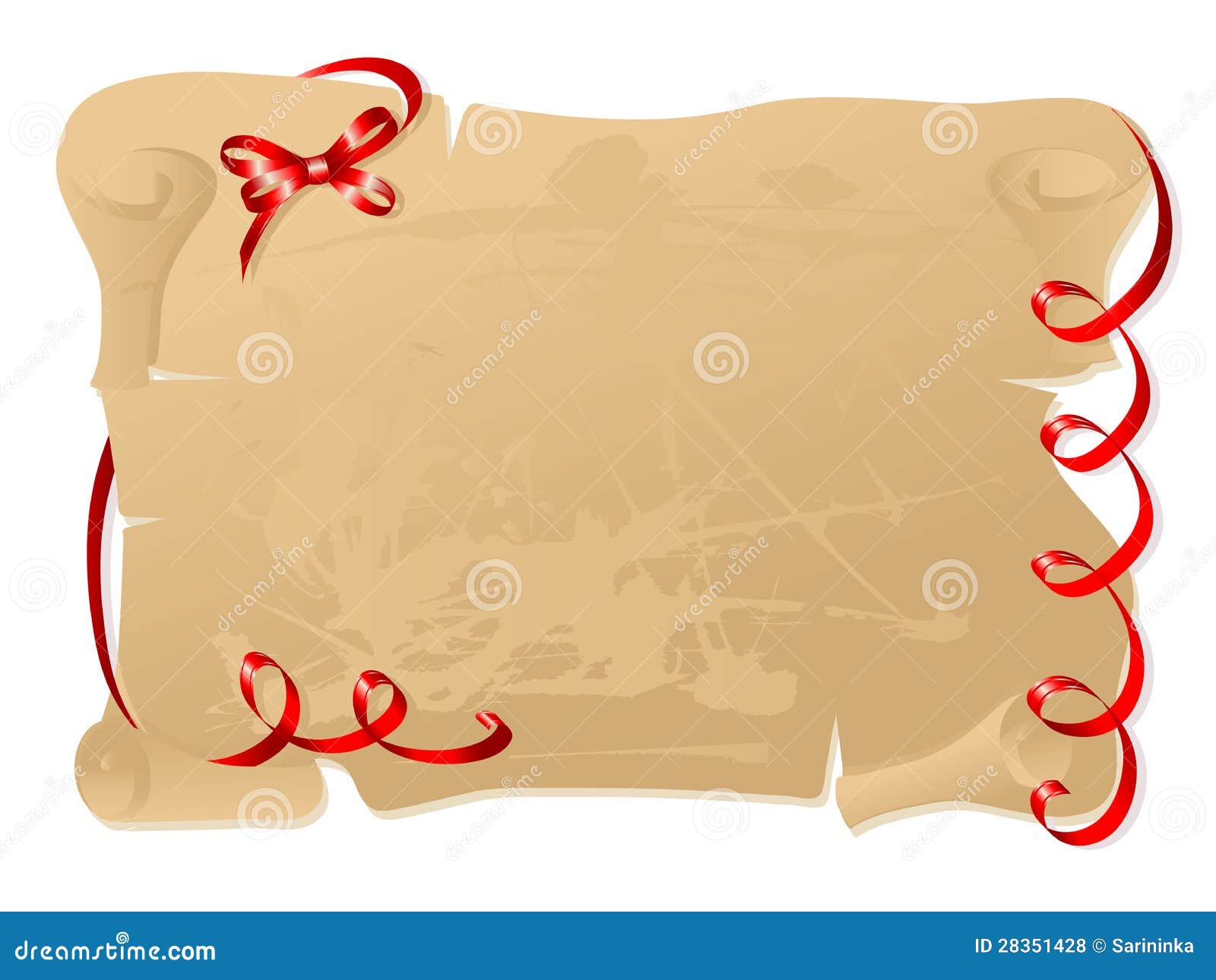 Scroll with bows stock vector. Illustration of snow, christmas - 28351428